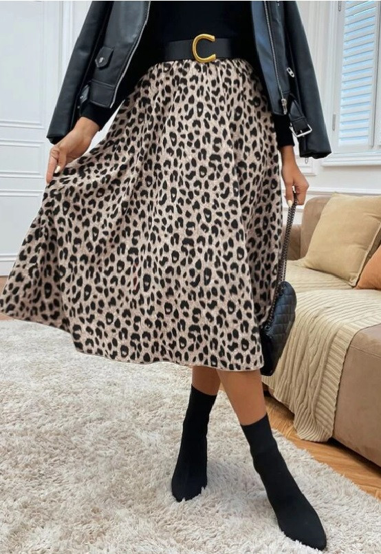 Hnedá sukňa s leopardím vzorom | iMODA.sk