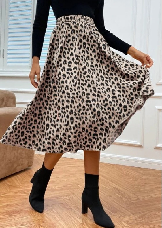 Hnedá sukňa s leopardím vzorom | iMODA.sk