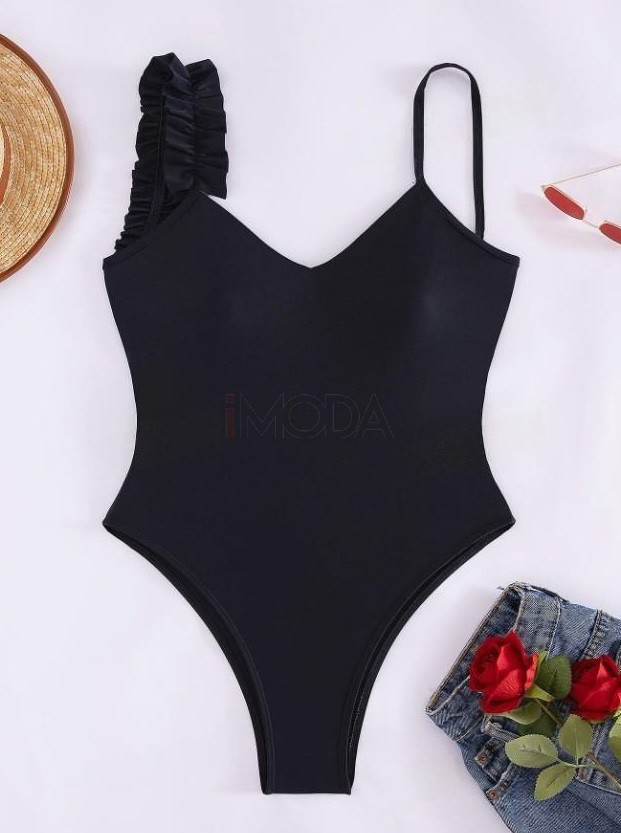Čierne celé plavky s aplikáciou | iMODA.sk