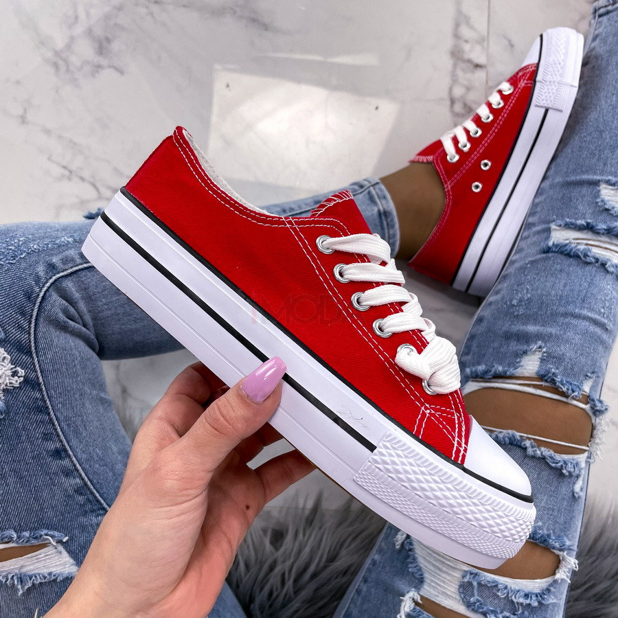 Červené platené tenisky | iMODA.sk